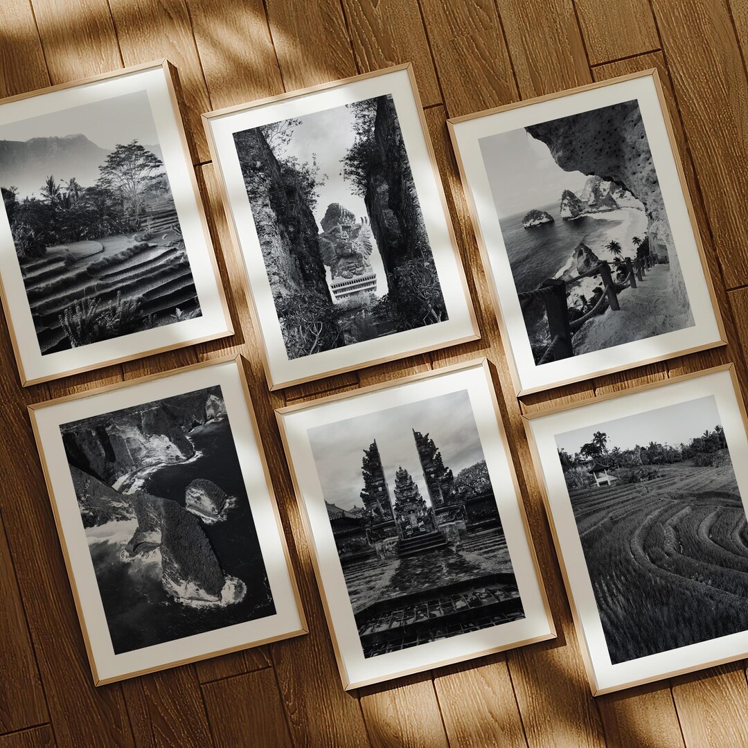 Bali Black and White Photos Set of 6, 2, 3, 4, 5 Photos Prints Wall Art ...