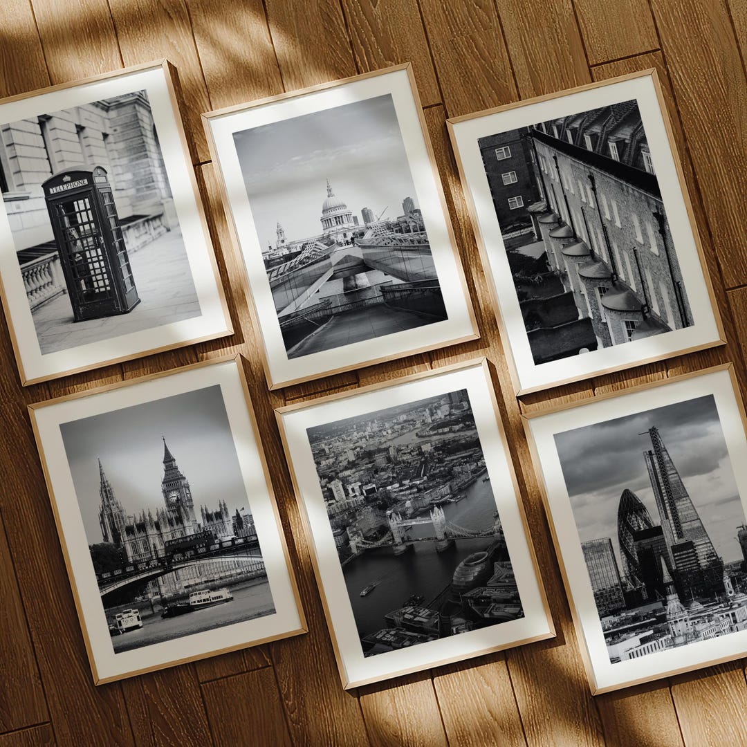London Black and White Photos Set of 6, 2, 3, 4, 5 United Kingdom ...