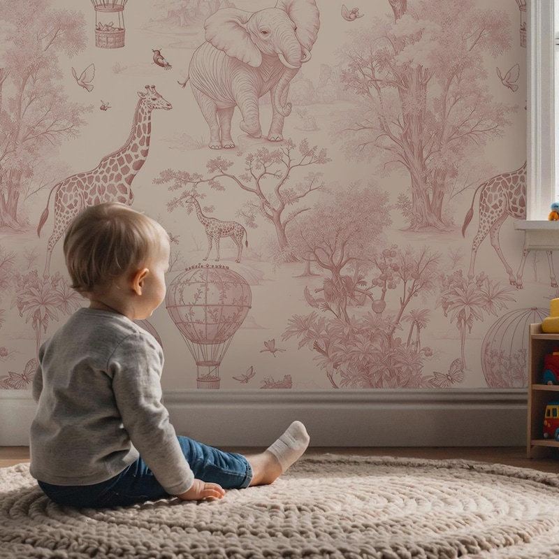 Wallpaper Murals Pink - Etsy