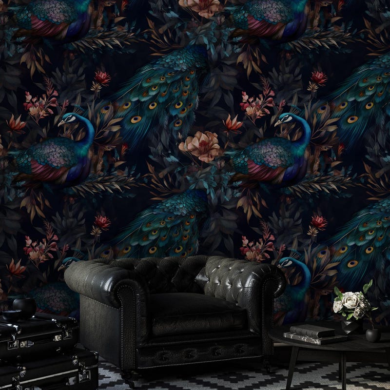 Wallpaper Peacock - Etsy