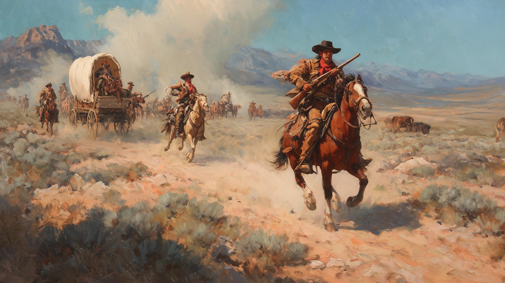 Warm Desert Western Cowboy Landscape Peel and Stick Wallpaper, Custom ...