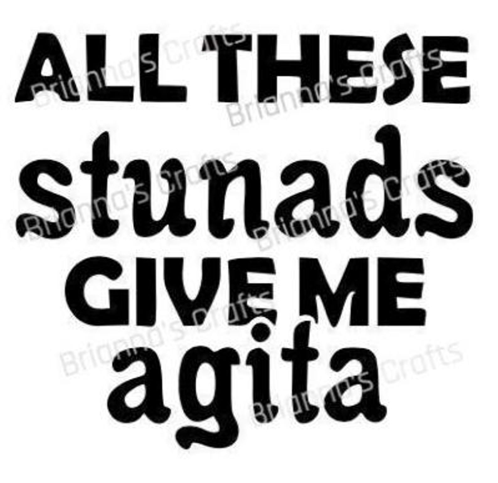 All These Stunads Give Me Agita Svg Files, 2 Varieties *DIGITAL ...