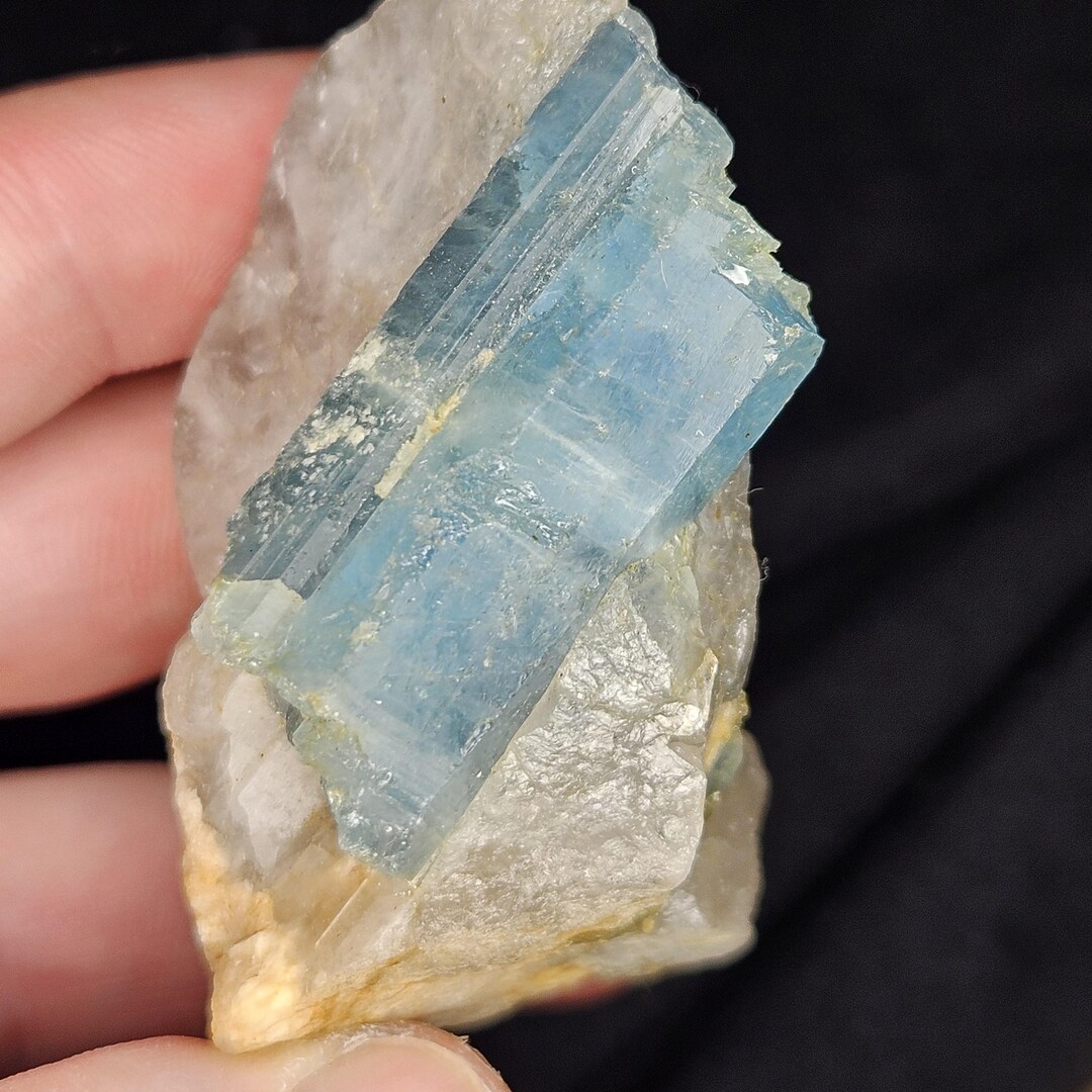 Blue Aquamarine Crystal in Matrix - Etsy