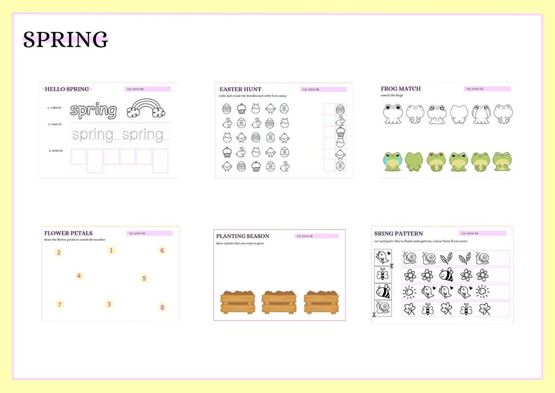 Spring Activity Workbook for Kids | Preschool and Kindergarten Learning ...