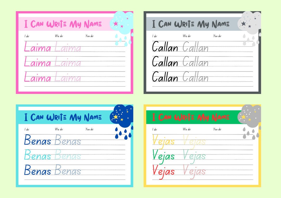 Custom Made Worksheet for Preschoolers i Write My Own Name - Etsy