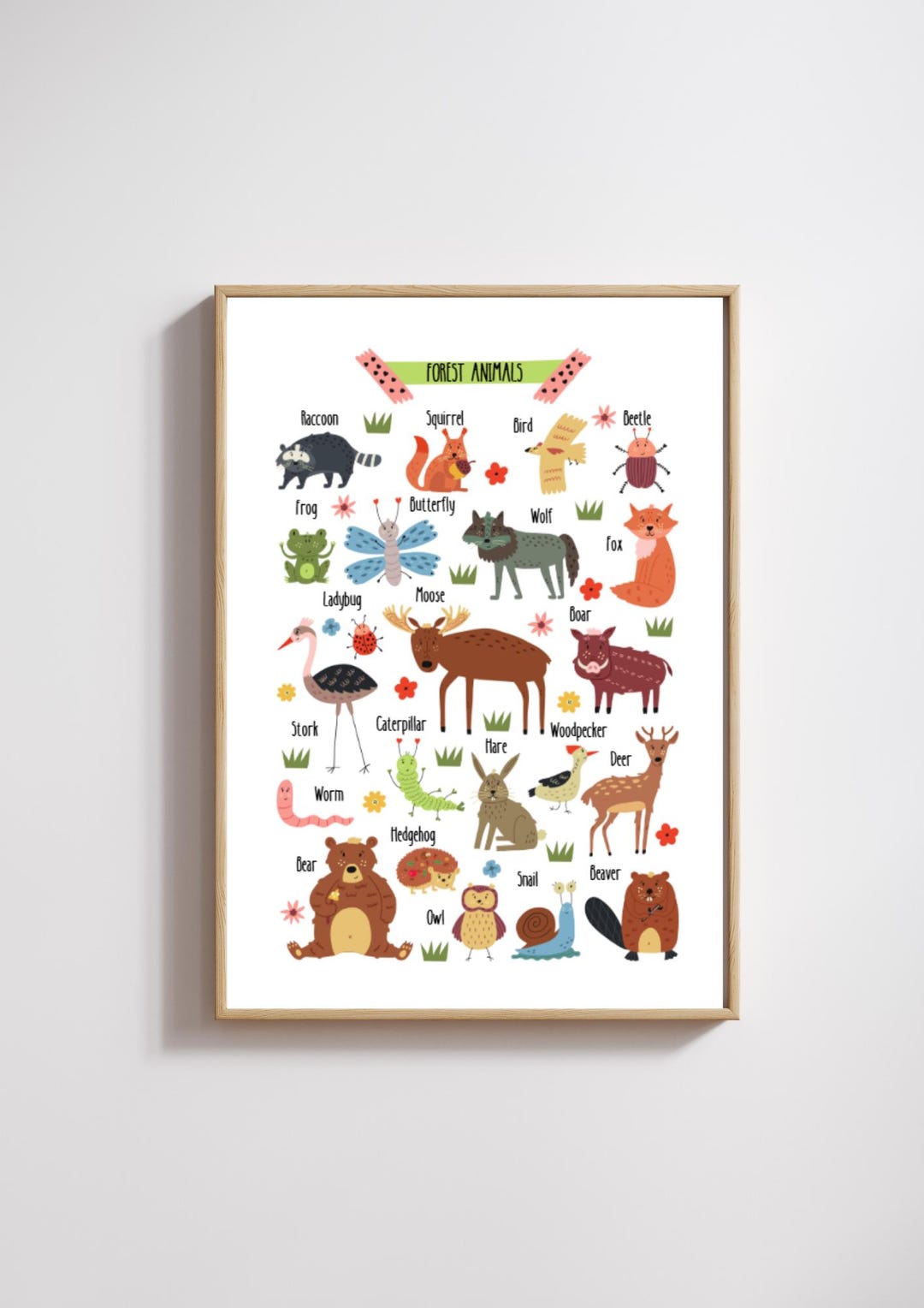 Forest Animals Learning Poster for Kids - Educational and Decorative ...
