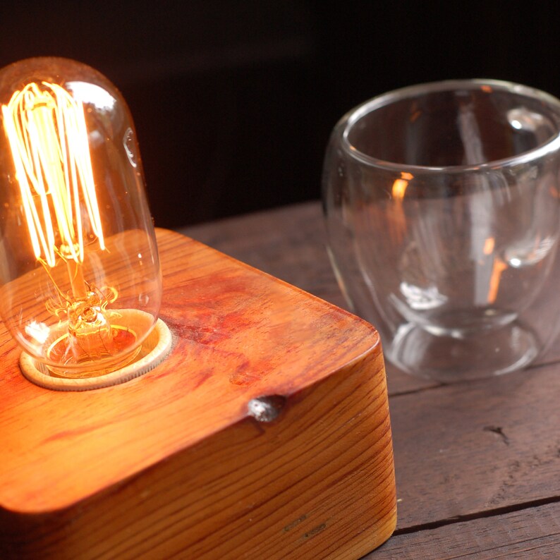 Edison Lamp Dimmable Desk Lamp Wood Bedside Lamp - Etsy