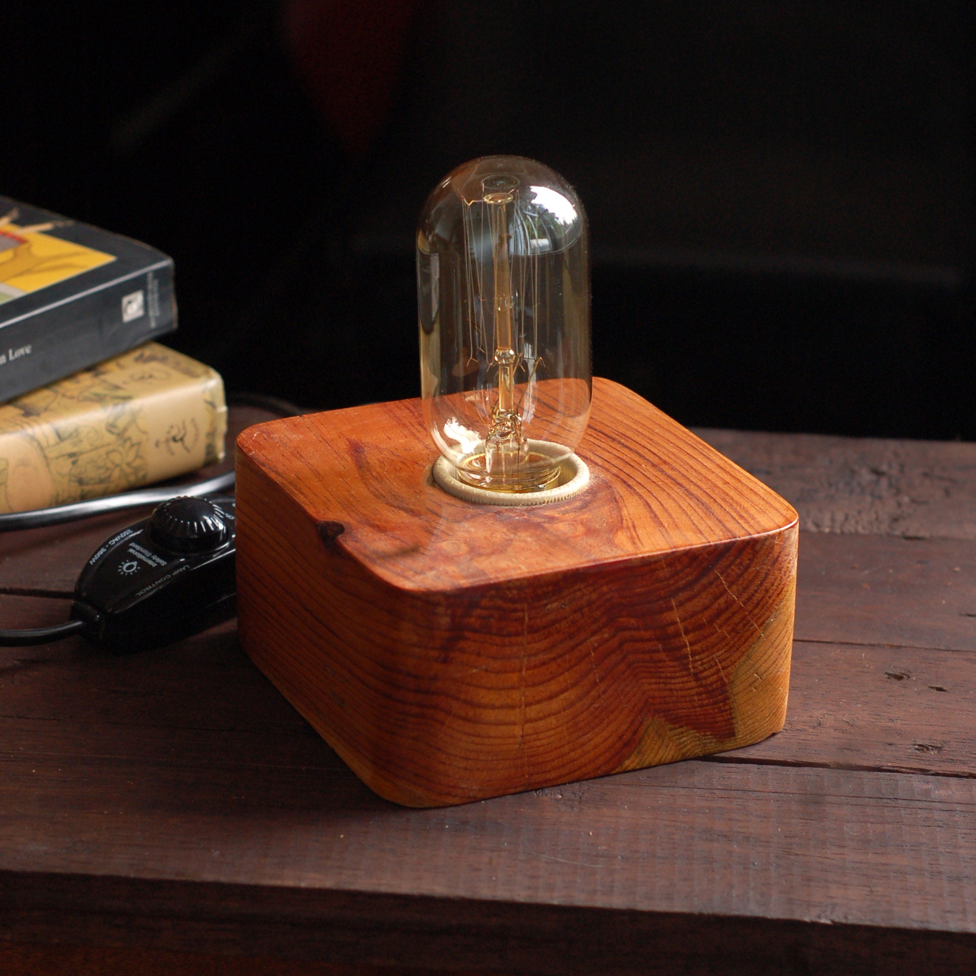 Edison Lamp Dimmable Desk Lamp Wood Bedside Lamp - Etsy