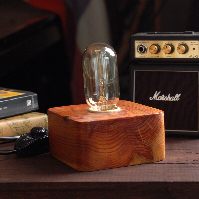 Edison Lamp Dimmable Desk Lamp Wood Bedside Lamp - Etsy
