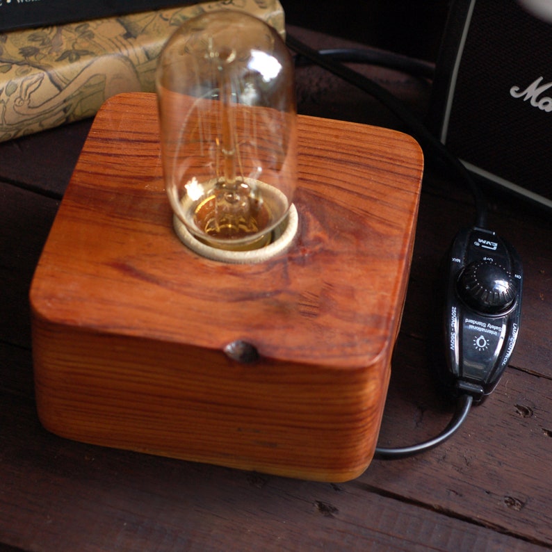 Edison Lamp Dimmable Desk Lamp Wood Bedside Lamp - Etsy