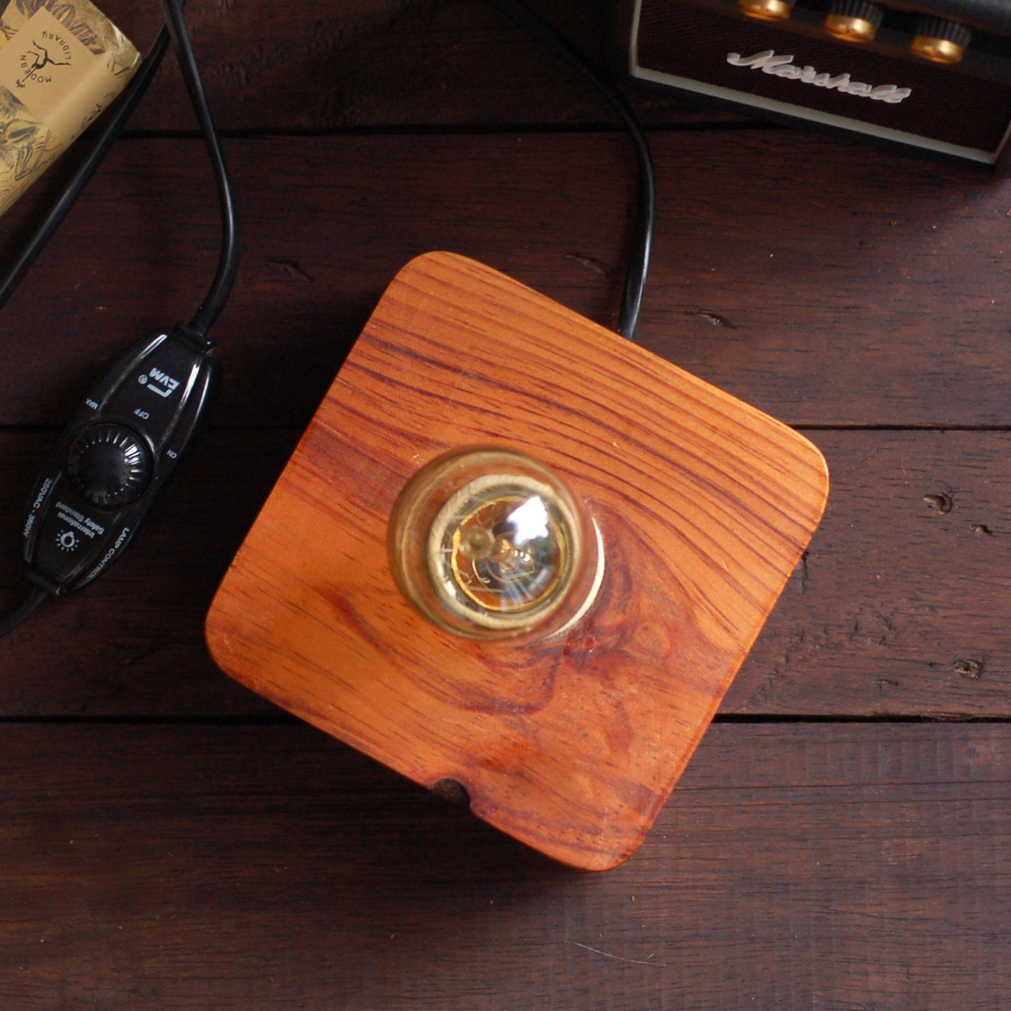 Edison Lamp Dimmable Desk Lamp Wood Bedside Lamp - Etsy