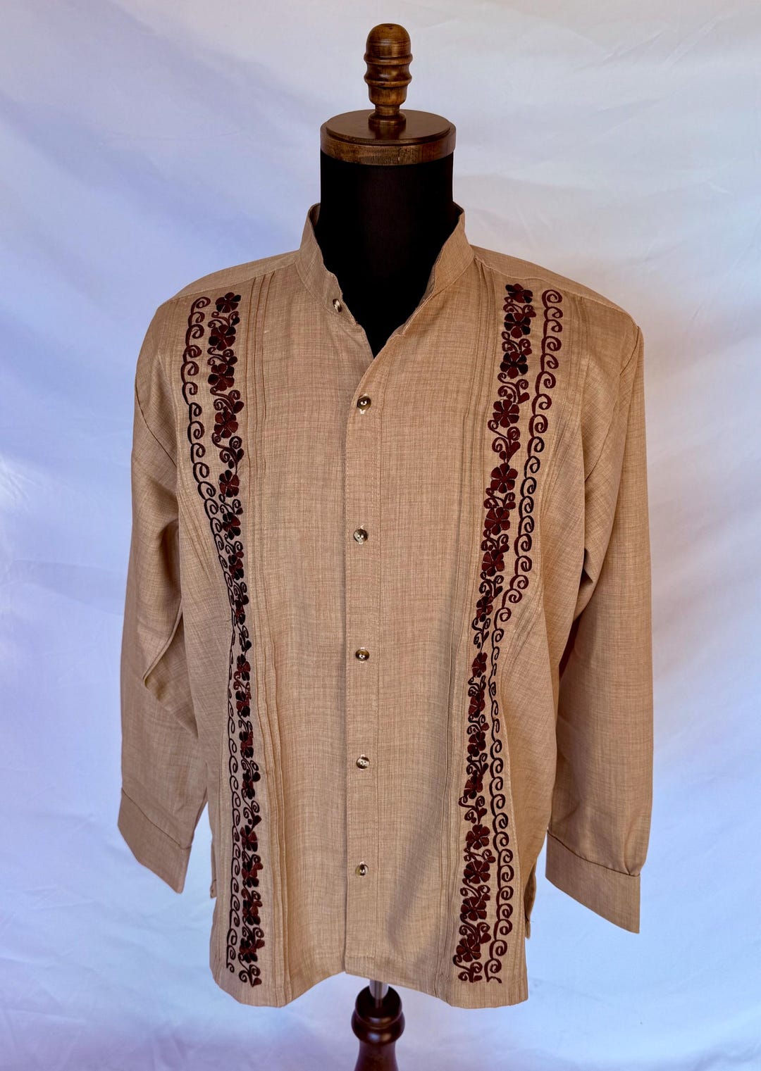 Men’s Mexican Authentic Embroidered Dress Shirt - Etsy