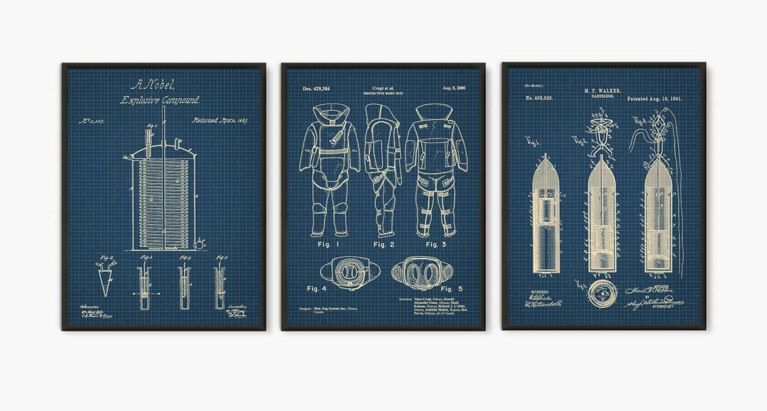 EOD Military Prints, Patent Prints, Set of 3 Prints - Etsy