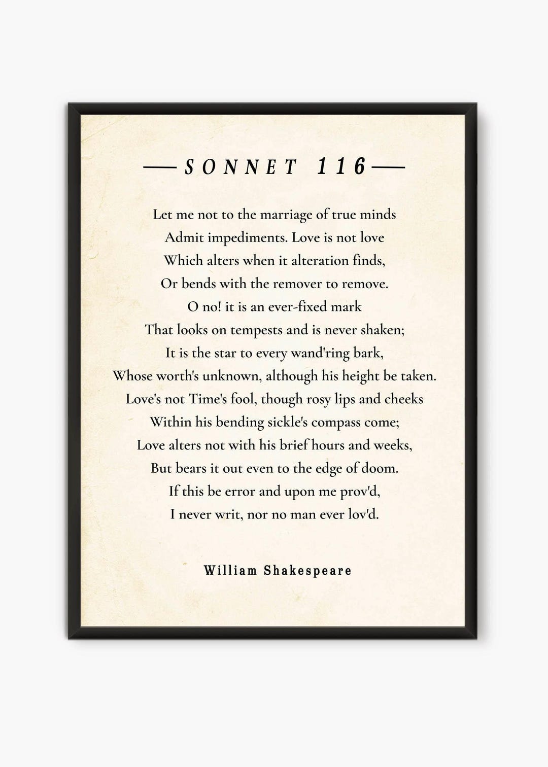Sonnet 116, Shakespeare - Etsy