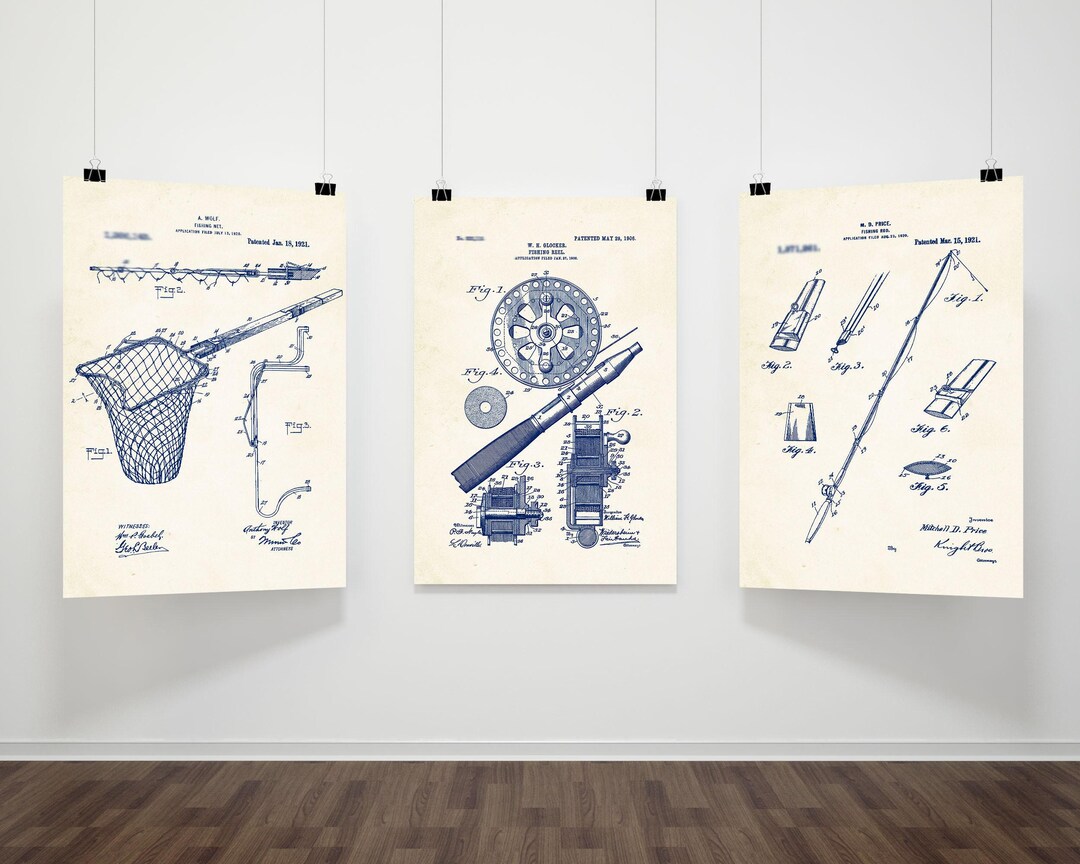 Fishing Art, Fishing Decor, Fishing Gift, Fishing Lure, Fishing Reel ...