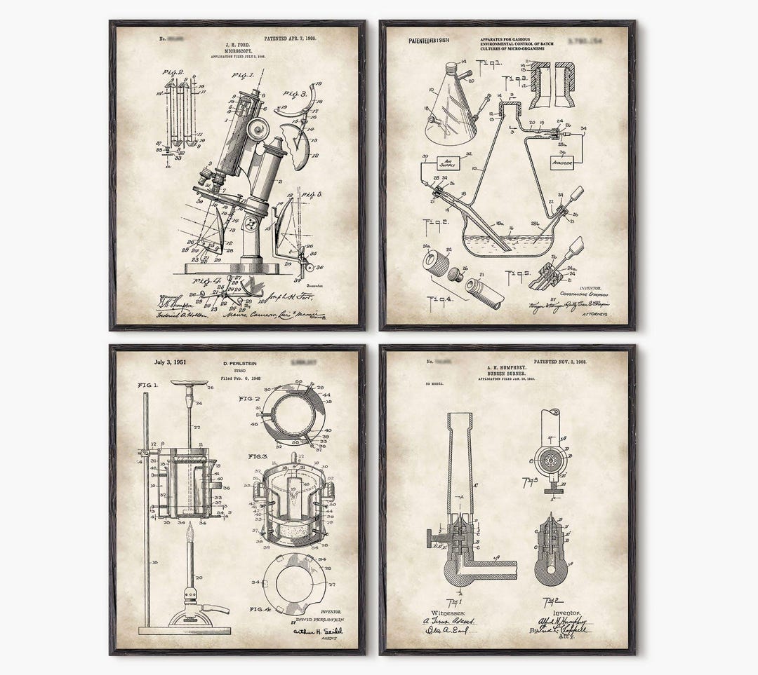 Science Poster, Set of 4 Prints, Science Art, Science Teacher Gift ...