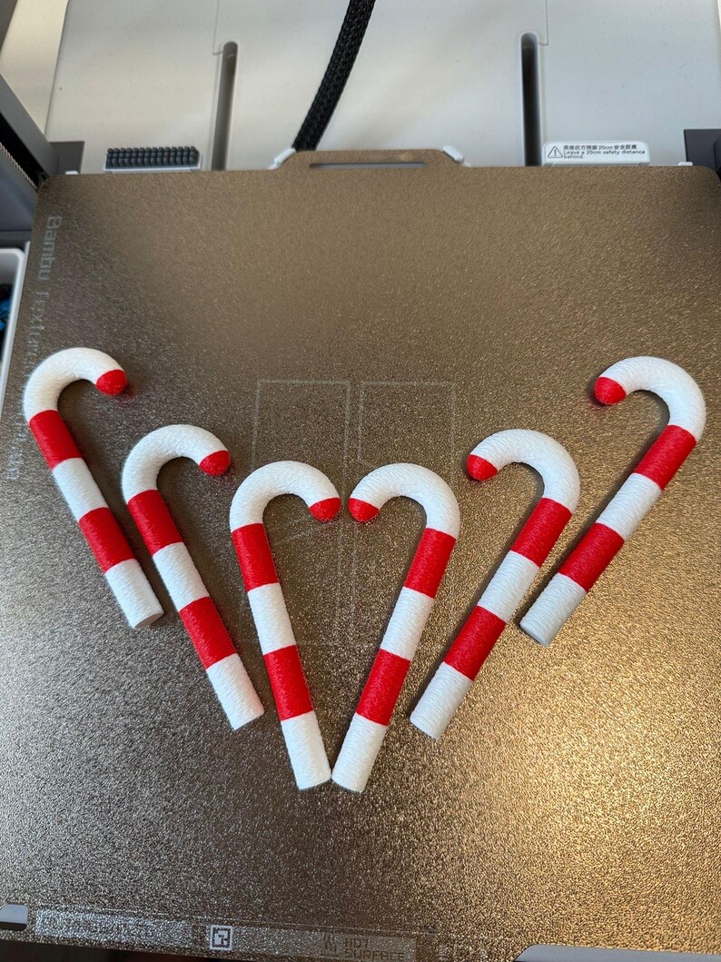 3D Printed Candy Canes – Christmas Ornaments – Set of 4/6/10 – Handmade ...