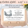 Egg Carton Label, Editable Egg Carton Label, DIY Farm Label, Half Dozen ...