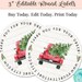 Editable Round Red Truck Label, DIY Christmas Label, Round Thank You ...