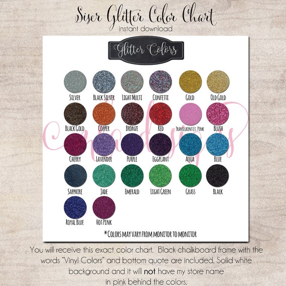Siser EasyWeed HTV Color Chart For Your Etsy Shop Listings Paper Party Supplies Graphic Design 