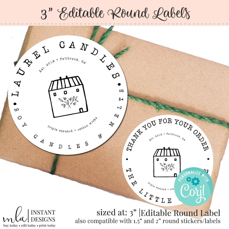 DIY Round Label Editable Round Label Round Label Template | Etsy