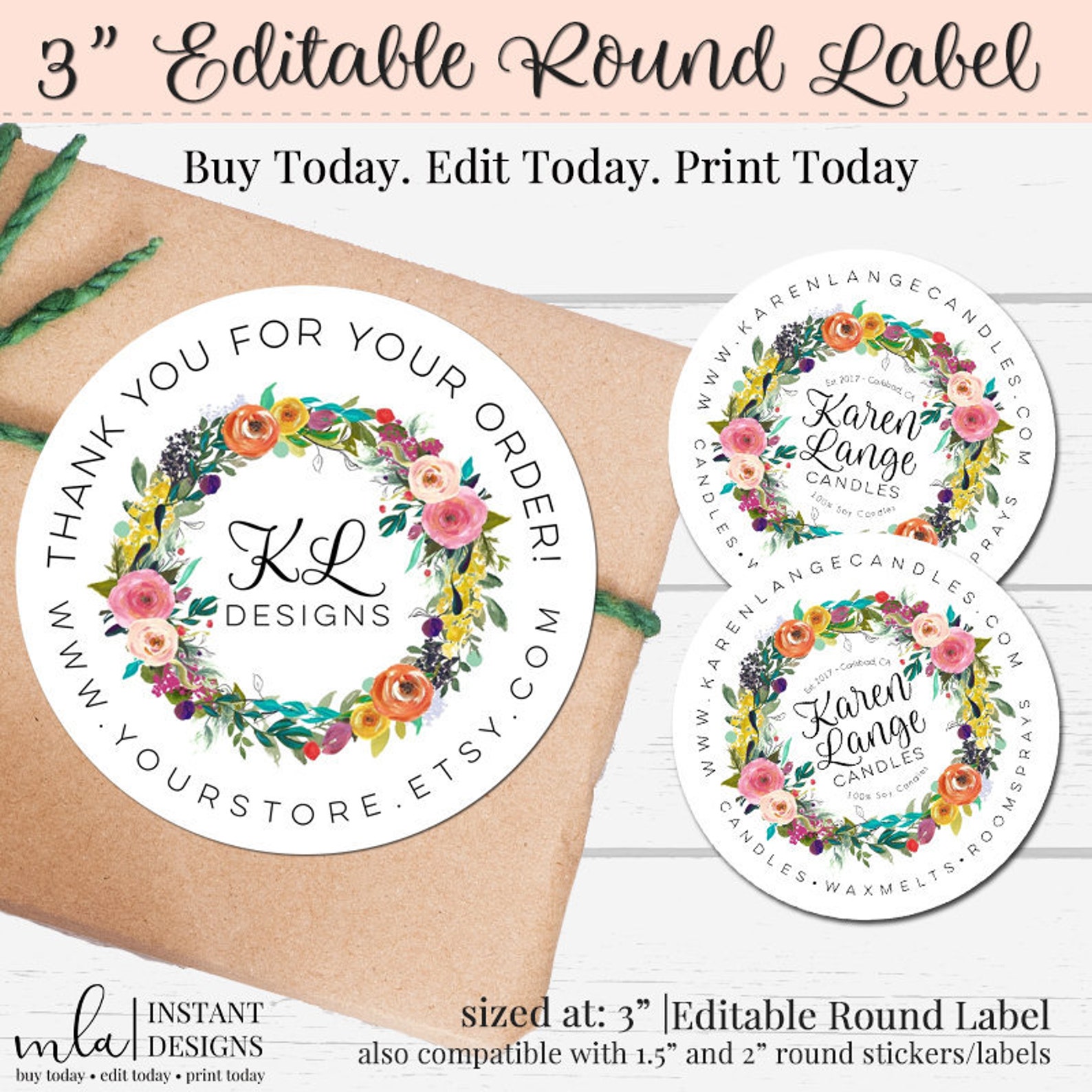 DIY Round Label DIY Round Label Round Label Template DIY | Etsy