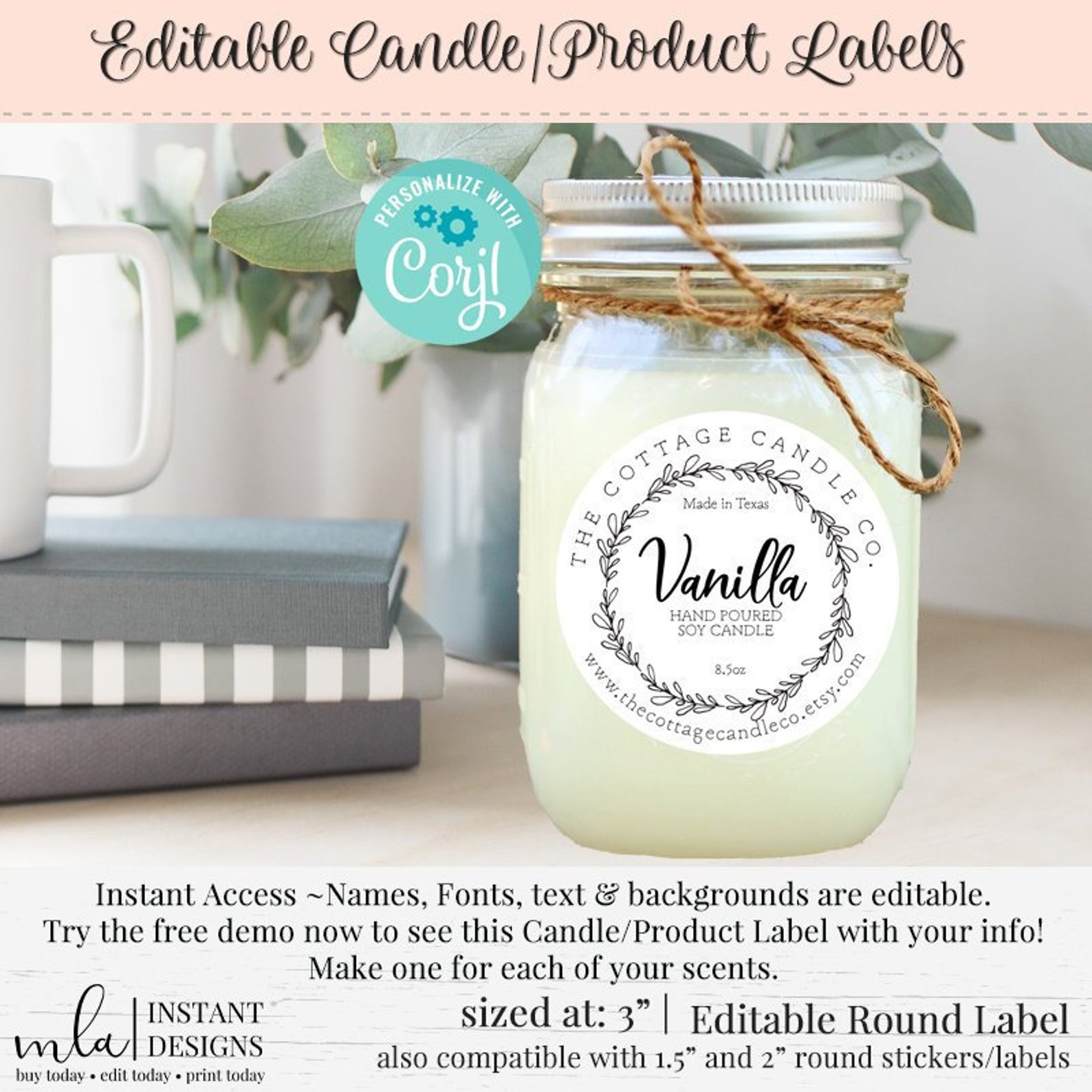 Editable Round Label DIY Round Label Round Label Template - Etsy