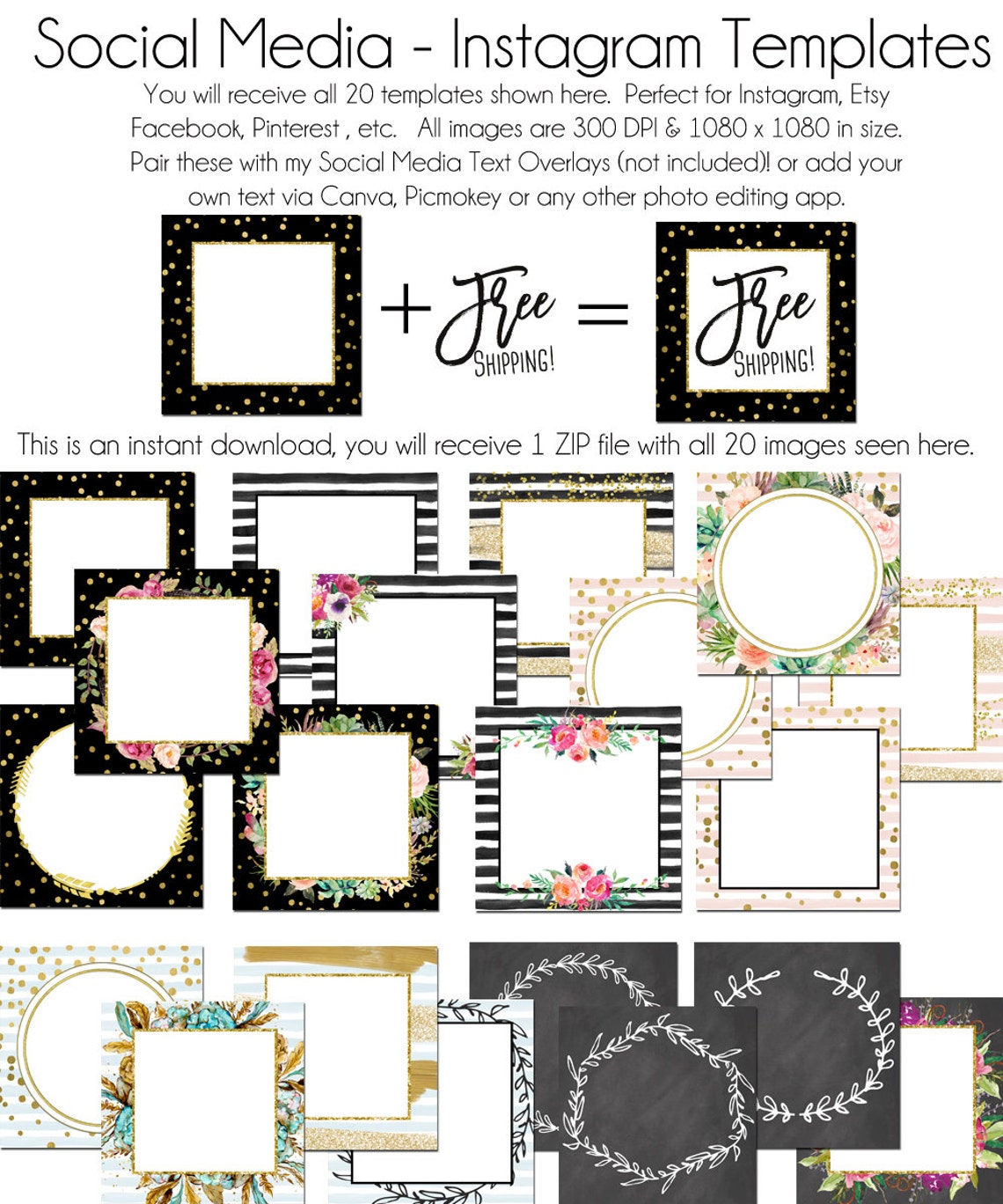 Social Media Text Overlays 19 Png's Included 19 | Etsy