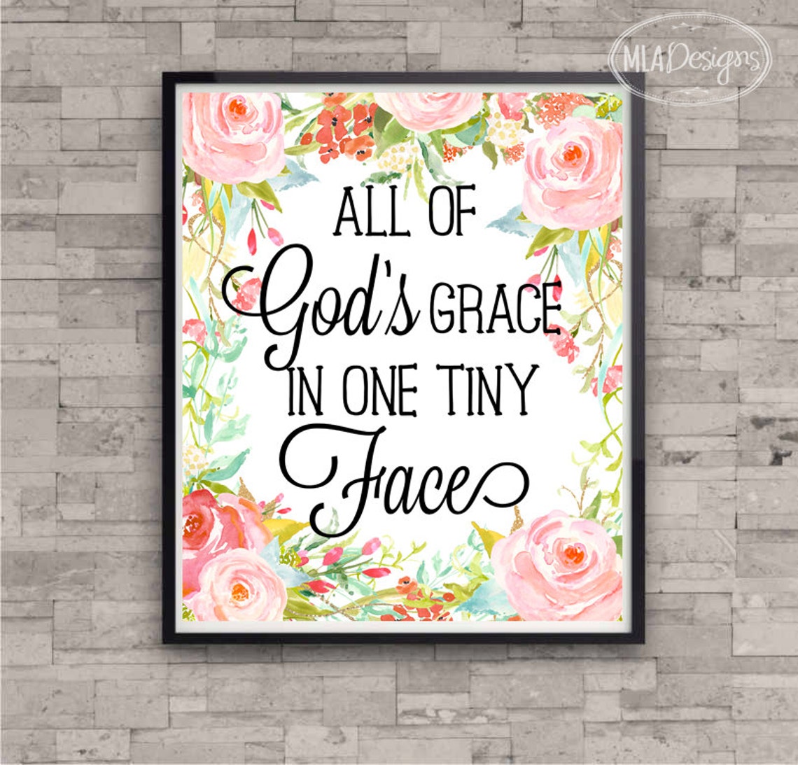 Printable Art 8 X 10 All of God's Grace in One Tiny Face - Etsy