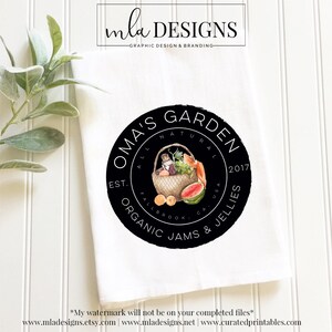 Round Food Logo Template, DIY Round Logo - Canning Round Logo, DIY Logo ...