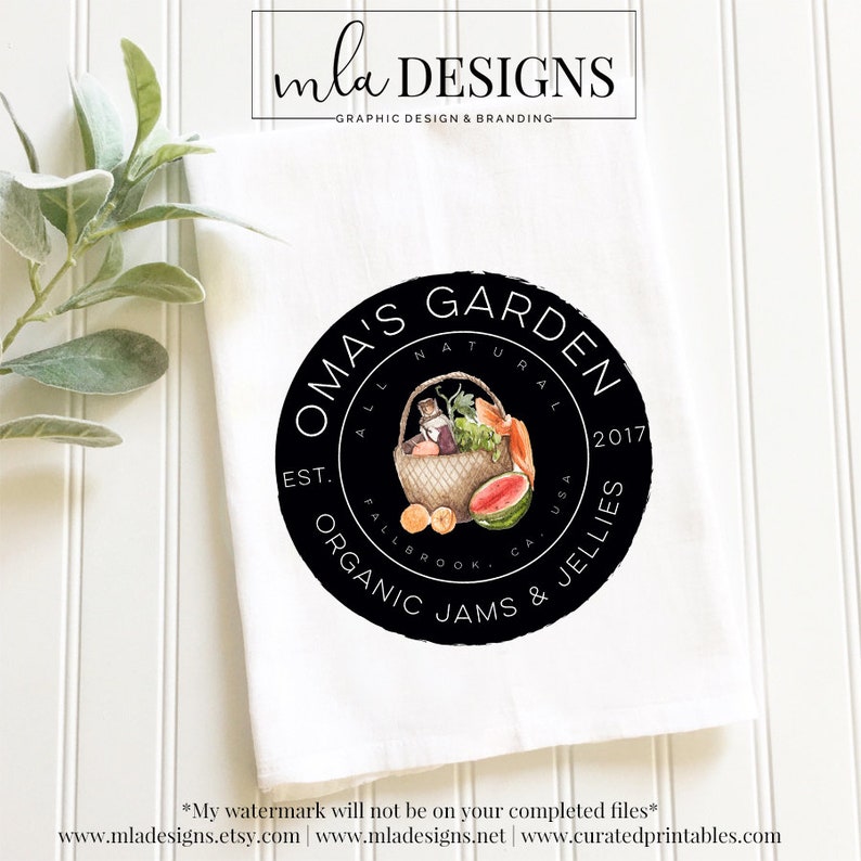 Round Food Logo Template DIY Round Logo Canning Round Logo - Etsy