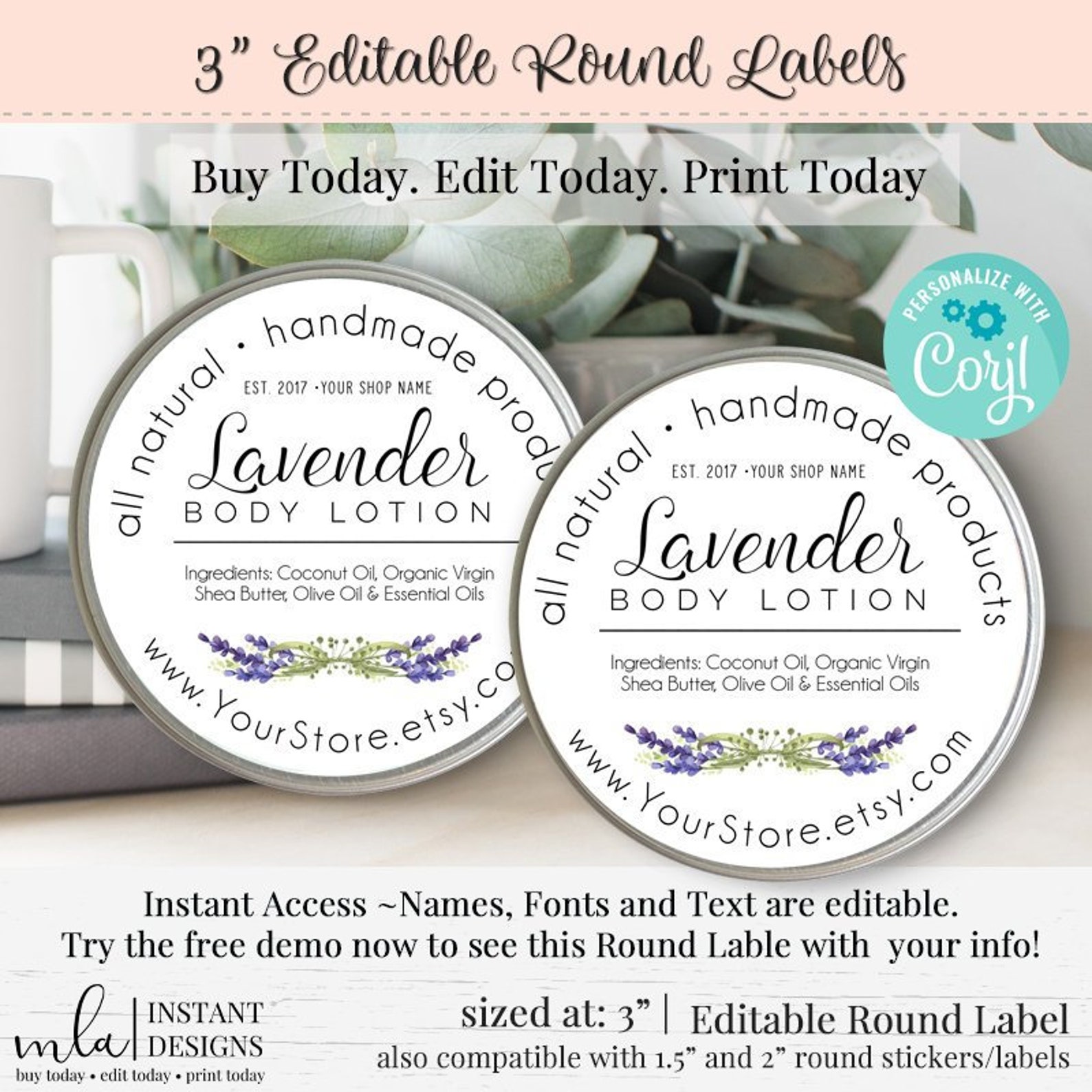 Editable Round Label DIY Round Label Round Label Template - Etsy