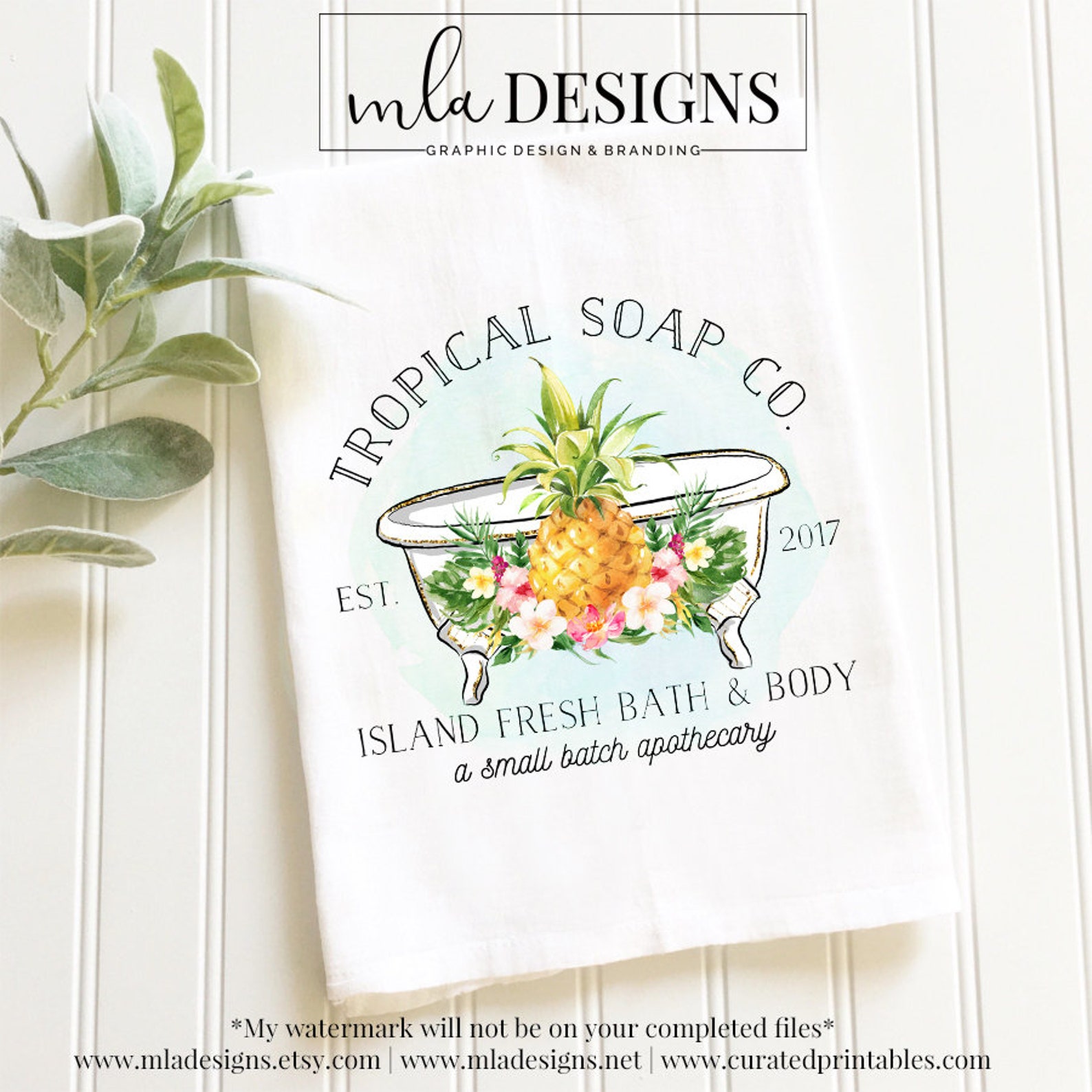 Tropical Soap Bath Logo Soap Maker Logo Bath Bombs Logo - Etsy