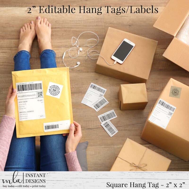 Editable Tag Label, DIY Label, Square Label Template, DIY Sticker, DIY ...