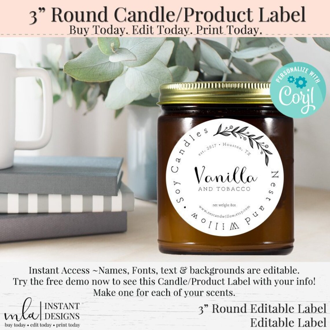 Editable Round Label DIY Round Label Round Label Template | Etsy