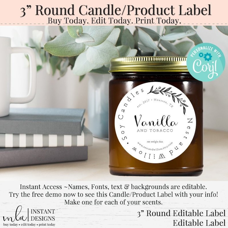 Editable Round Label DIY Round Label Round Label Template | Etsy