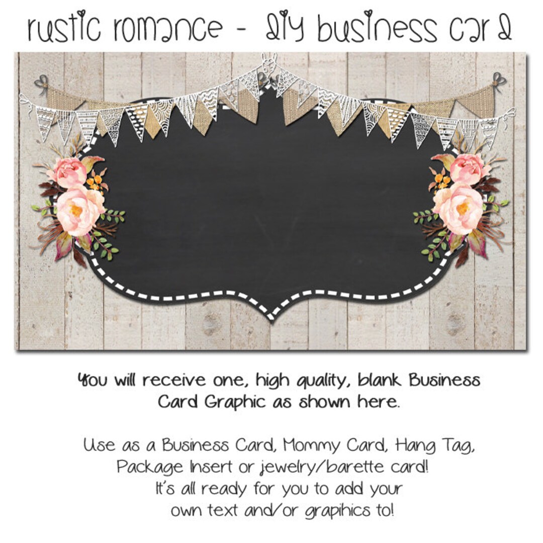 Rustic Business Card, Custom Premade Business Cards - Rustic Romance ...