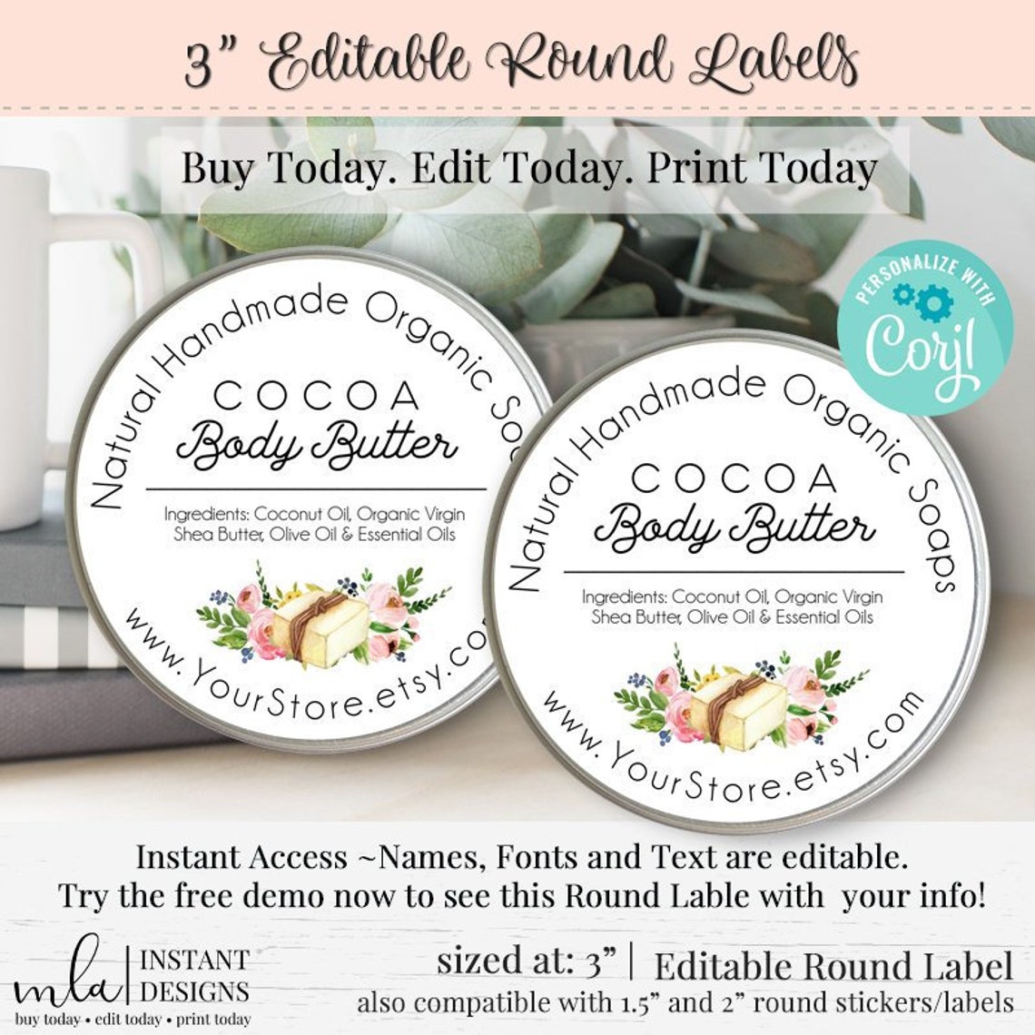 Editable Round Label DIY Round Label Round Label Template | Etsy