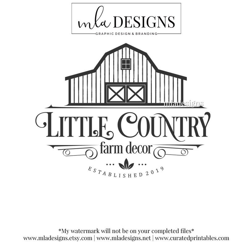 Farmhouse Logo Barn Logo Rustic Logo Farm Floral Logo | Etsy