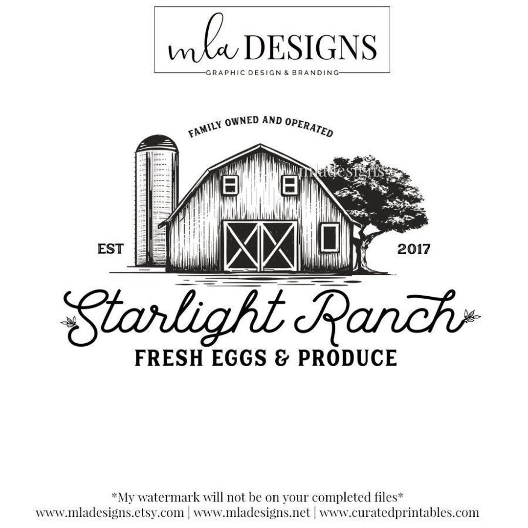 Barn Logo, Farming Logo, Ranch Logo, Wedding Venue Logo, Typography ...