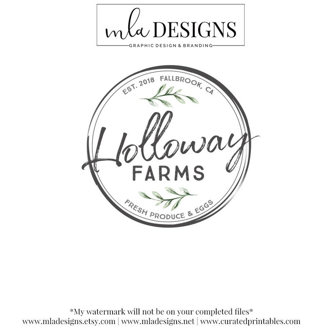 Round Logo Black and White Logo Framed Logo Rustic Logo - Etsy