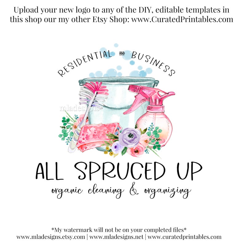 Editable Cleaning Logo Template DIY Housekeeping Logo Maid - Etsy