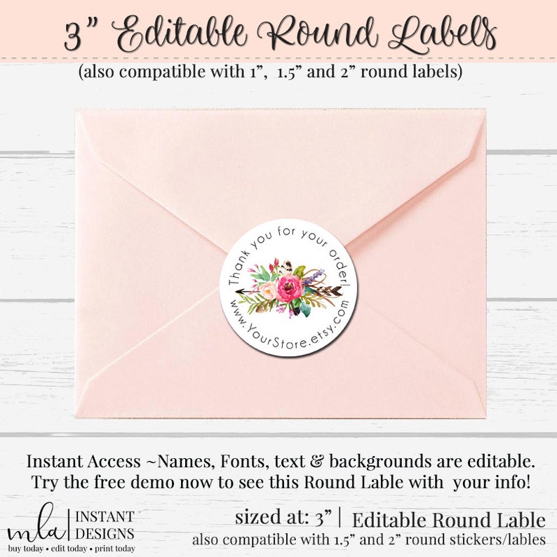 Editable Round Label DIY Round Label Round Label Template | Etsy