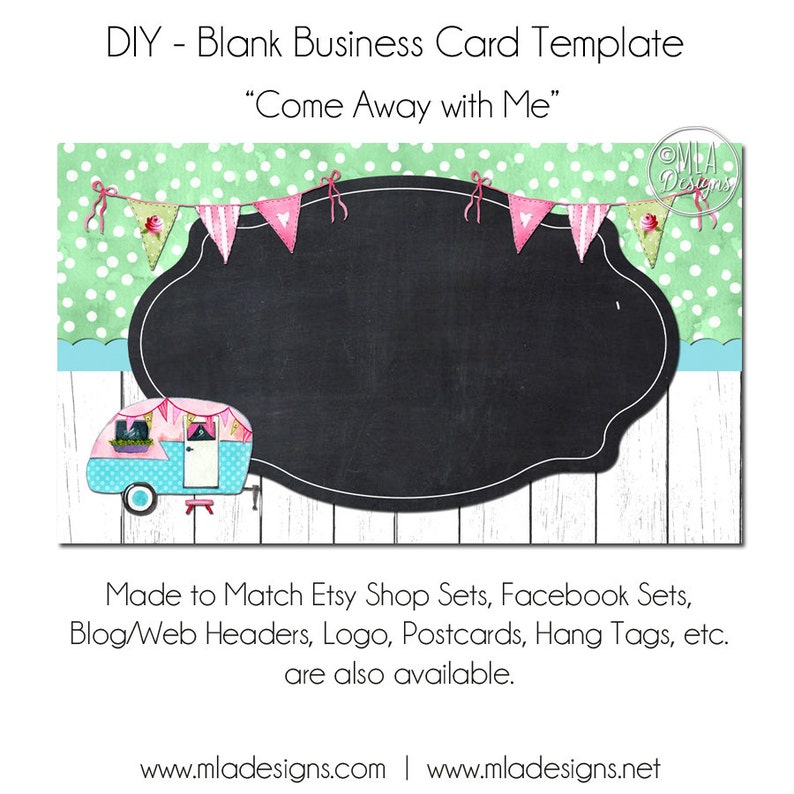 Caravan Business Card Template Come Away With Me Camper - Etsy