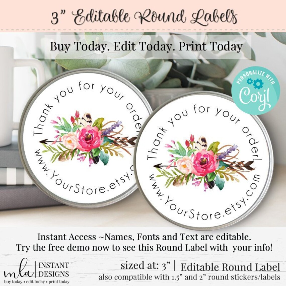 Editable Round Label DIY Round Label Round Label Template - Etsy