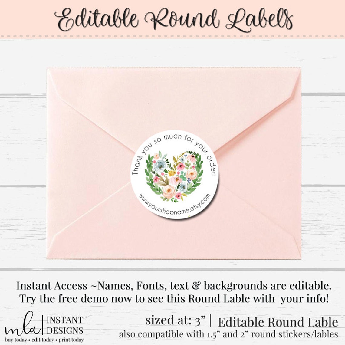 Editable Round Label DIY Round Label Round Label Template | Etsy