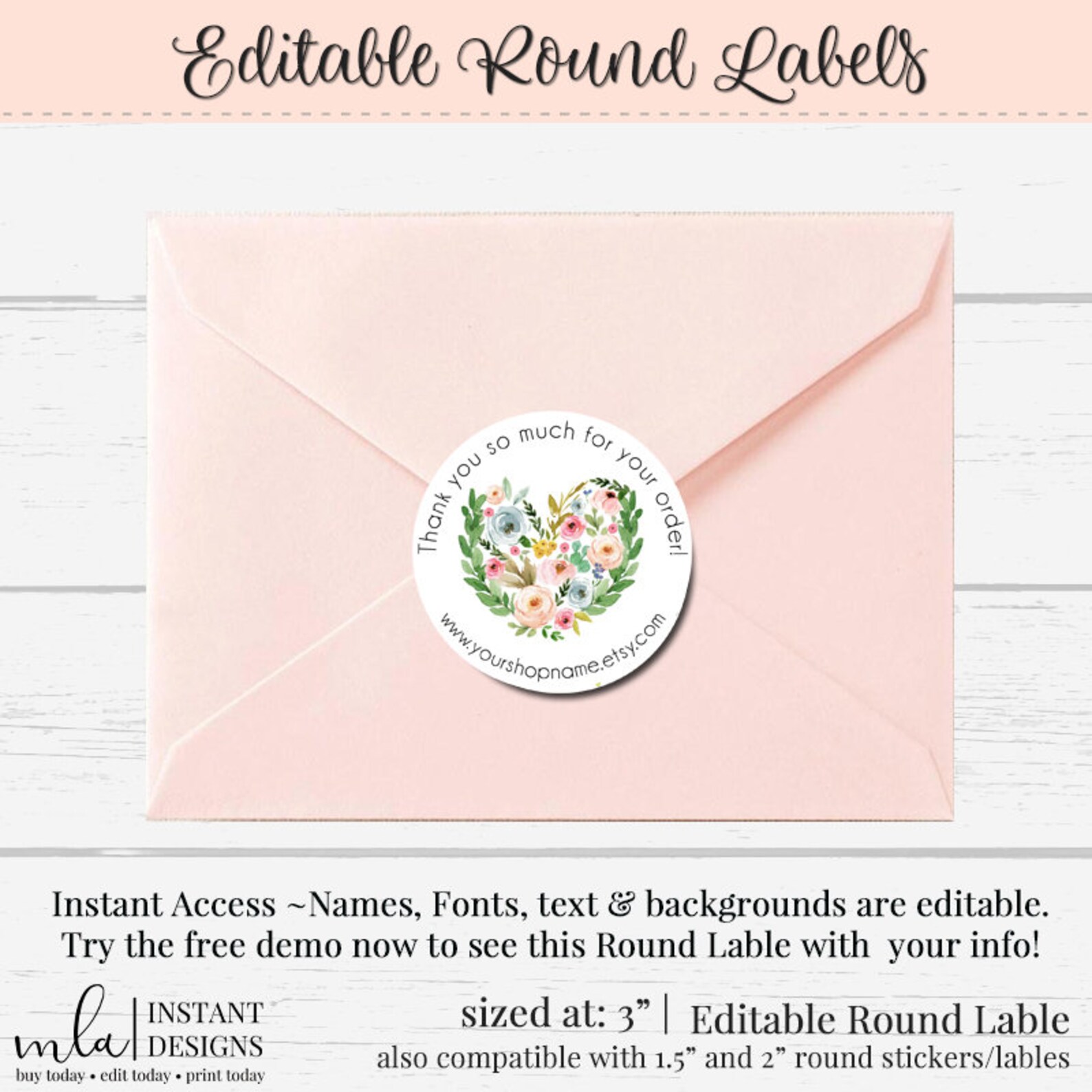 Editable Round Label DIY Round Label Round Label Template | Etsy