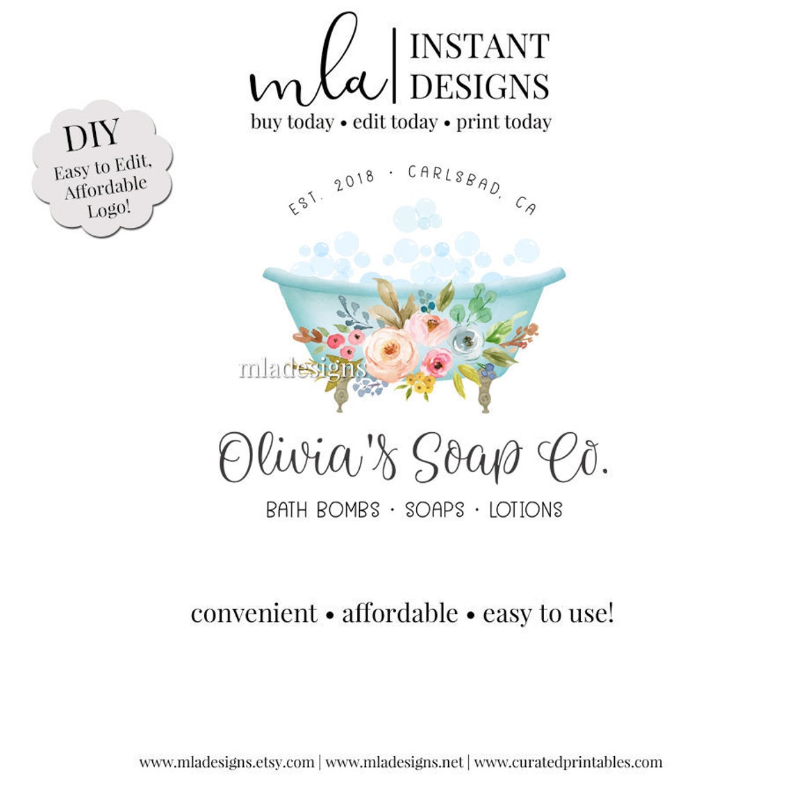 DIY Bathtub Logo Editable Soap Logo Boutique Logo Bath Tub - Etsy Canada