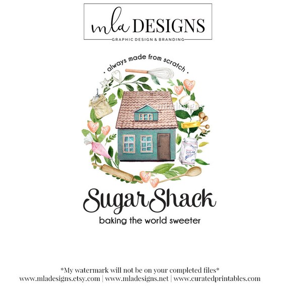 Custom Logo Bakery Logo Cake Logo Cupcake Logo Cookie Logo Cottage Logo ...