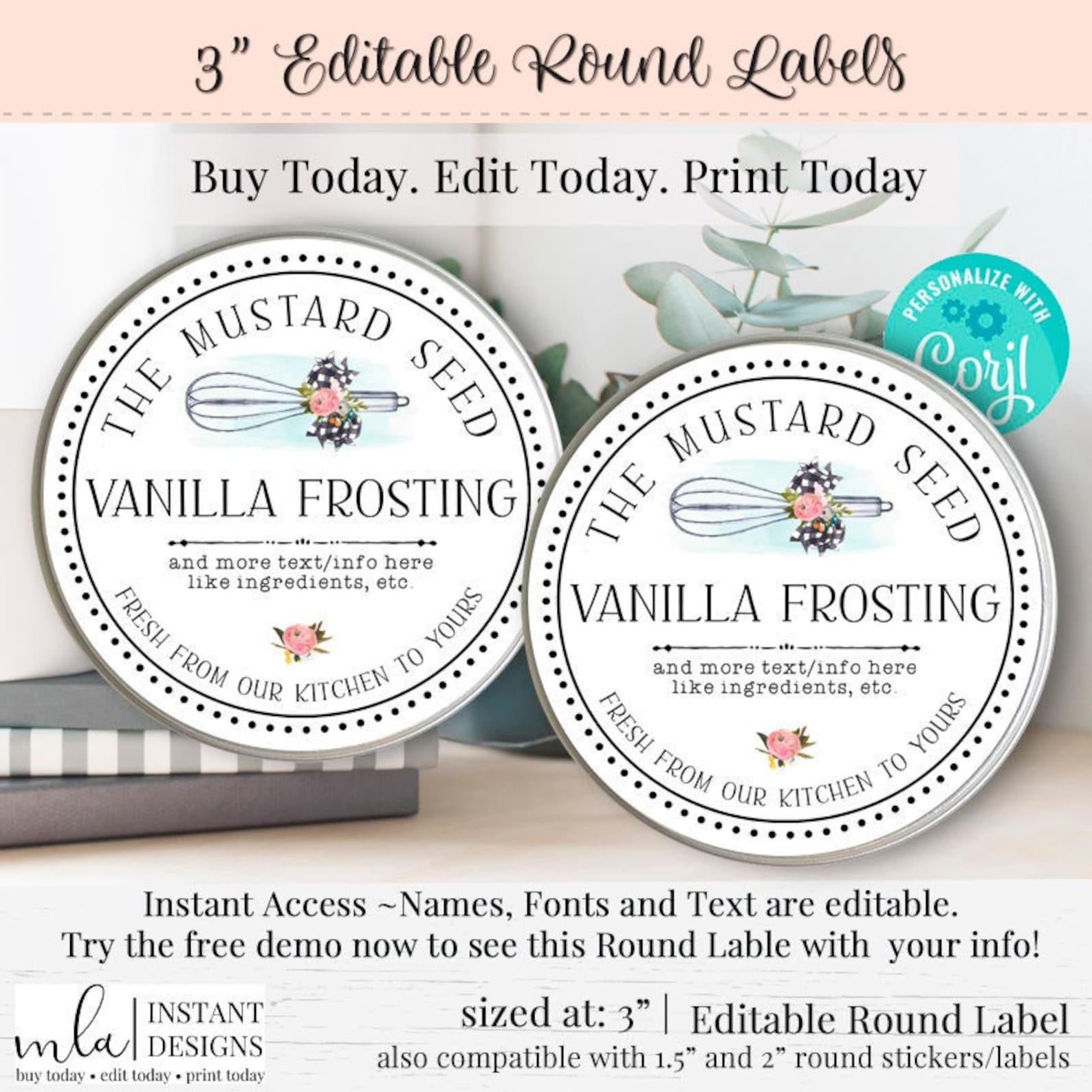 Editable Round Label DIY Round Label Round Label Template - Etsy